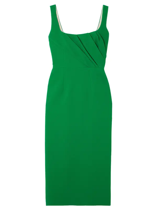EMILIA WICKSTEAD Arina Draped Crepe Midi Dress - Green