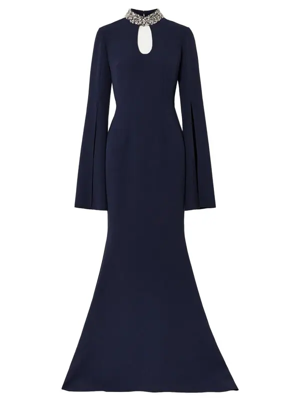 Safiyaa Anouk Cutout Crystal-embellished Gown - Blue