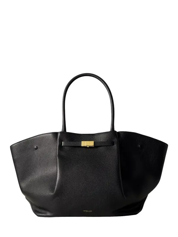 DEMELLIER Net Sustain New York Textured-leather Tote - Black