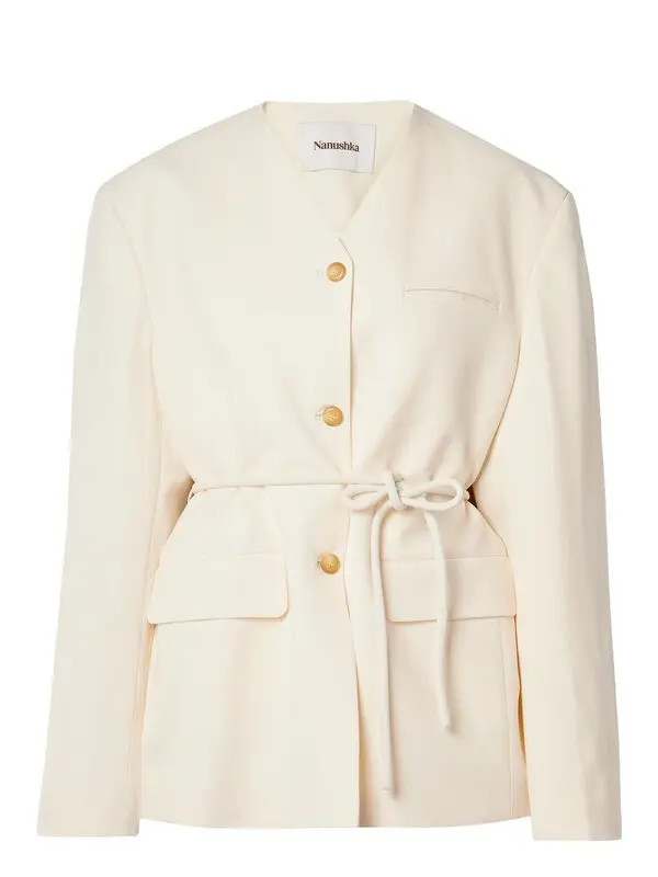 Nanushka Fem Belted Cady Jacket - Neutrals