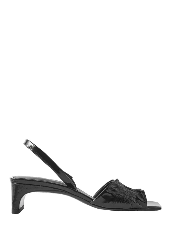 TOTEME Net Sustain The Gathered Scoop Slingback Sandals - Black