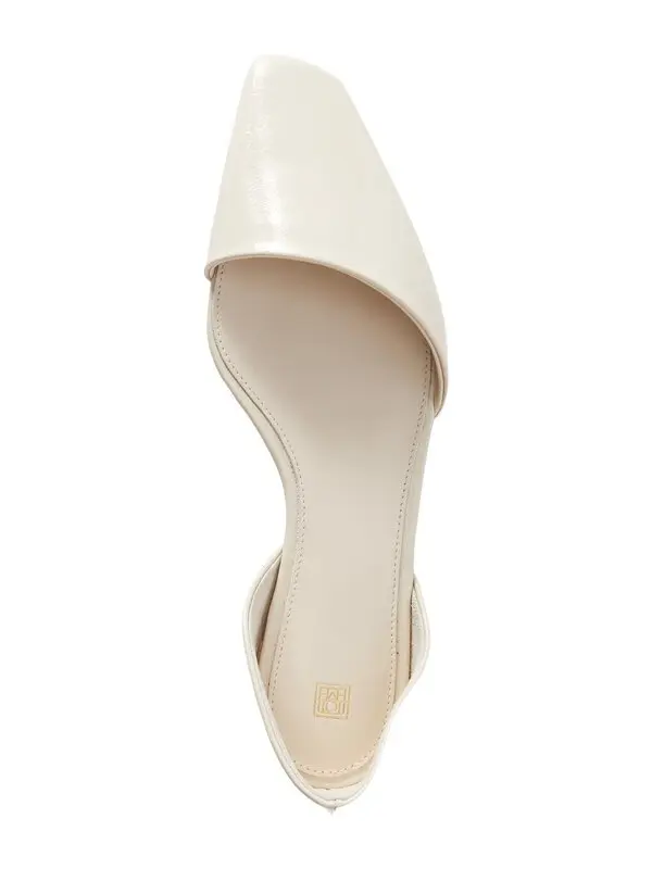 TOTEME The Asymmetric D'orsay Leather Point-toe Flats - White