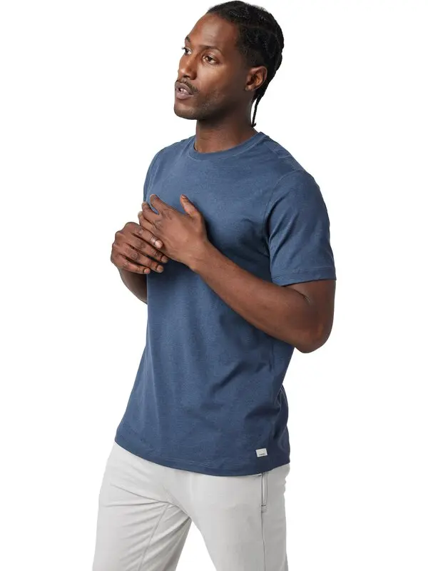 Vuori Short Sleeve Ponto Performance T-shirt - Azure Heather