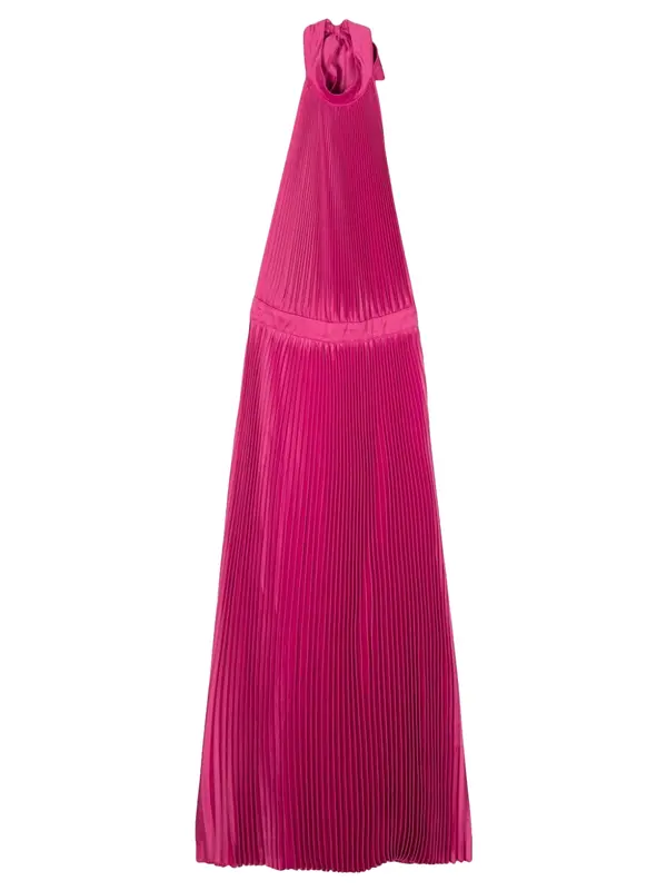 L'IDEE Open-back Pleated Maxi Dress - Pink