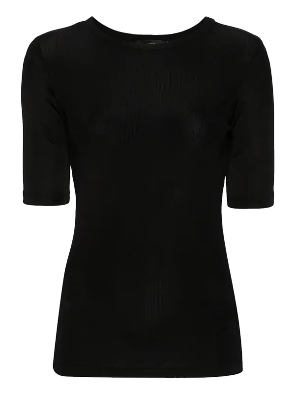 Fabiana Filippi Cut-out Fine-ribbed T-shirt - Black