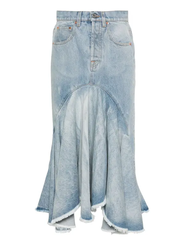 Vetements Godet Denim Midi Skirt - Blue