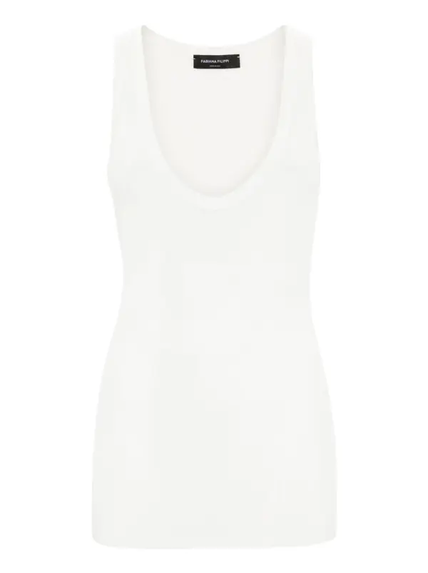 Fabiana Filippi Fine-ribbed Tank Top - White
