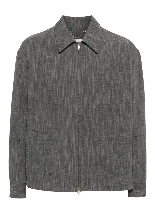 GOLDEN GOOSE Mélange Virgin Wool-blend Shirt Jacket - Grey