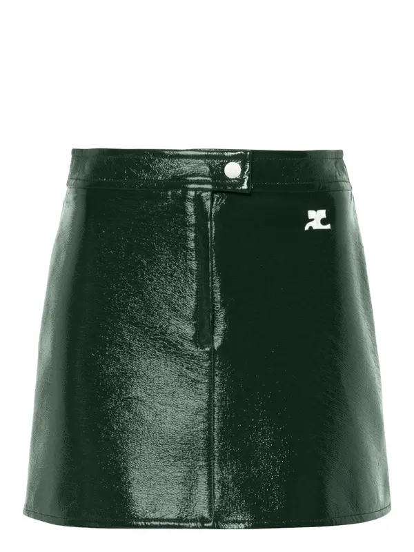 COURREGES Re-edition Vinyl Mini Skirt - Green
