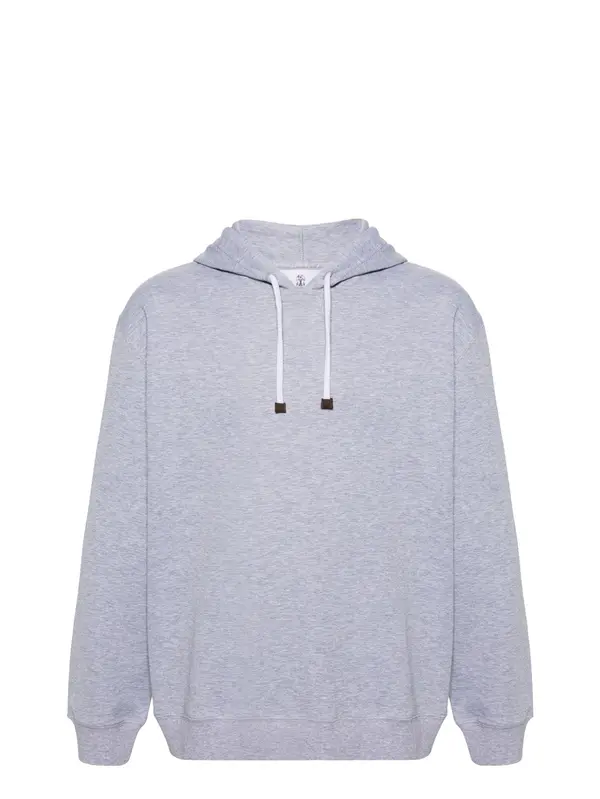 Brunello Cucinelli Mélange-effect Jersey Hoodie - Grey