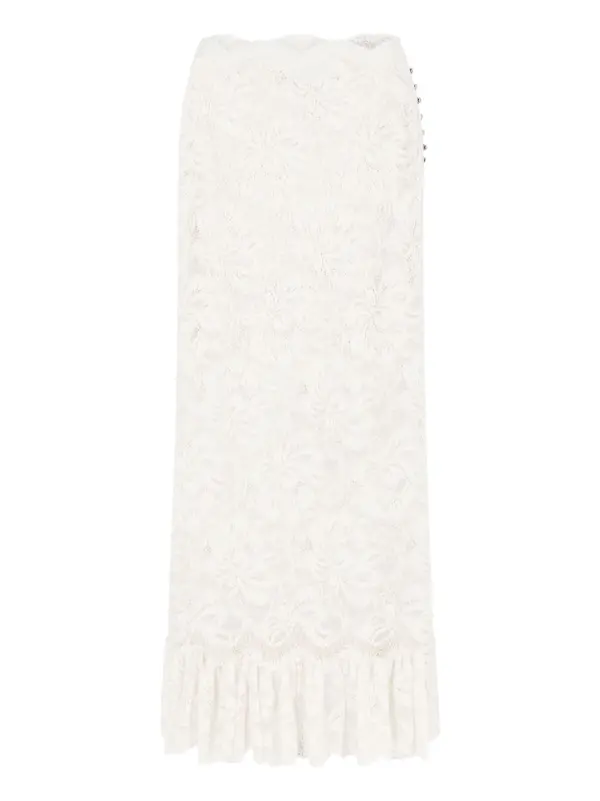 Rabanne Lace High-waist Midi Skirt - White