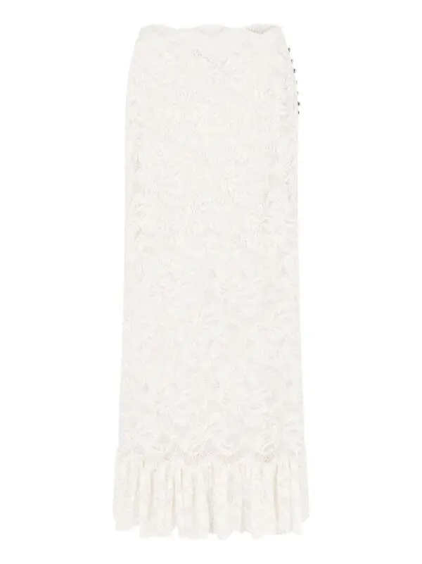 Rabanne Lace High-waist Midi Skirt - White