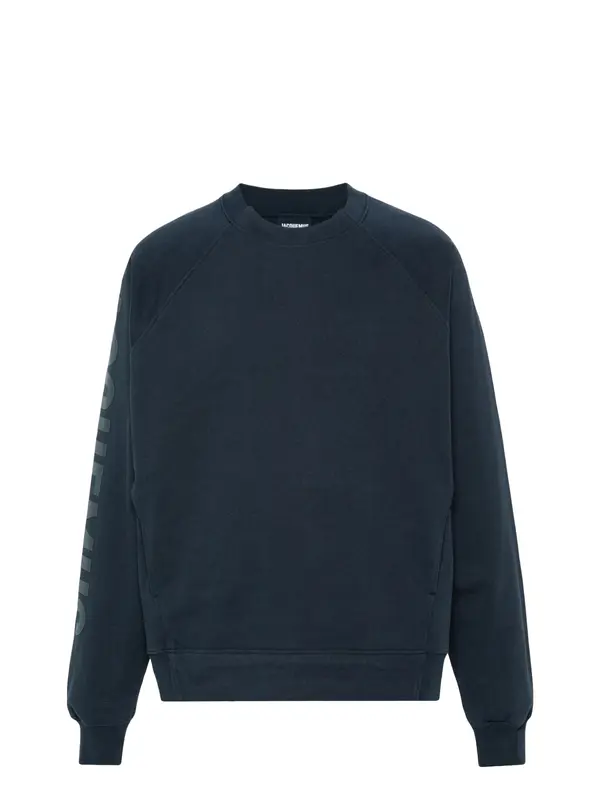 Jacquemus Le Sweatshirt Typo Logo-print Top - Blue
