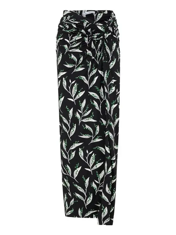 Rabanne Graphic-print Maxi Skirt - Black