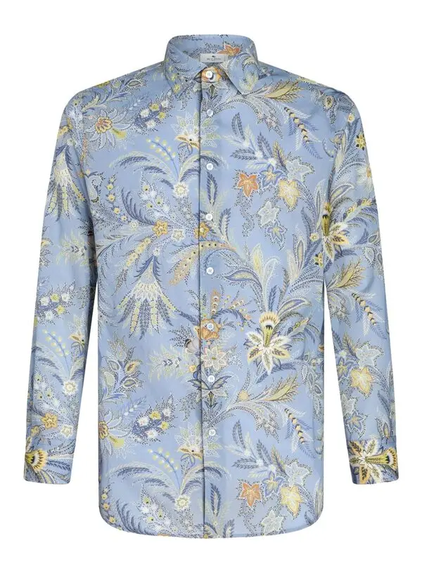 Etro Paisley-print Cotton Shirt - Blue