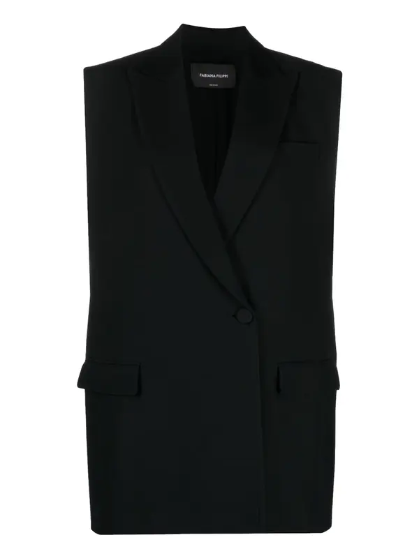 Fabiana Filippi Double-breasted Tailored Vest - Black