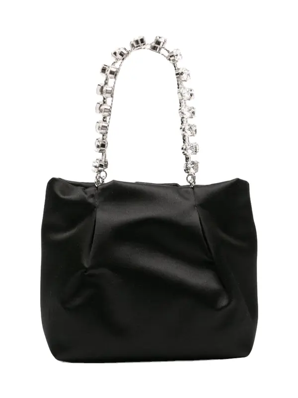 AQUAZZURA Crystal-embellished Satin Tote - Black