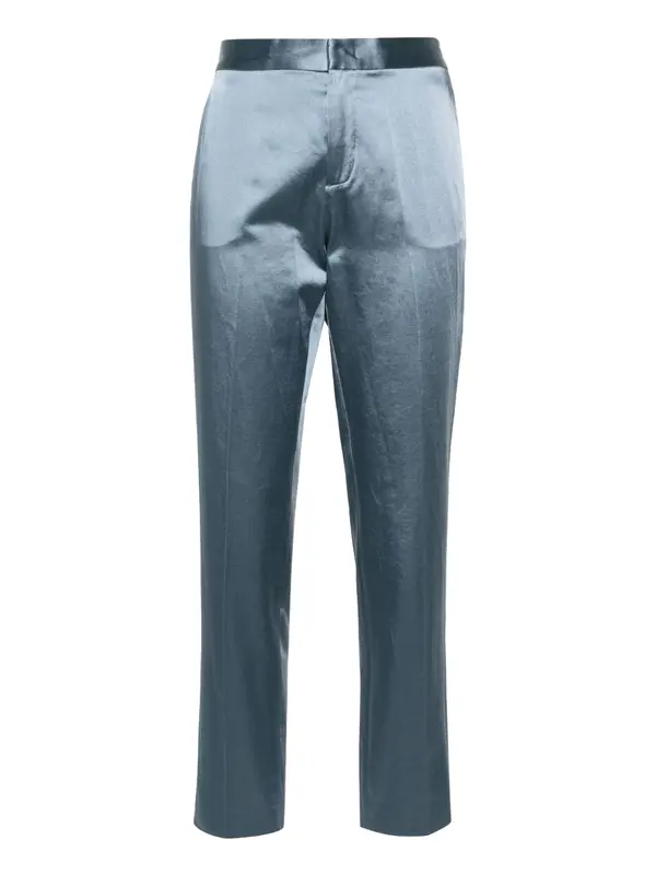 Fabiana Filippi Tapered Satin Trousers - Blue