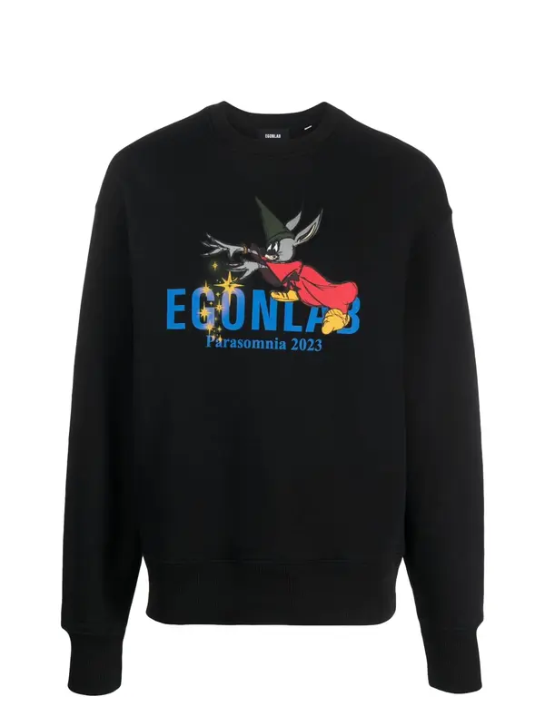 EGONLAB Logo-print Cotton Sweatshirt - Black