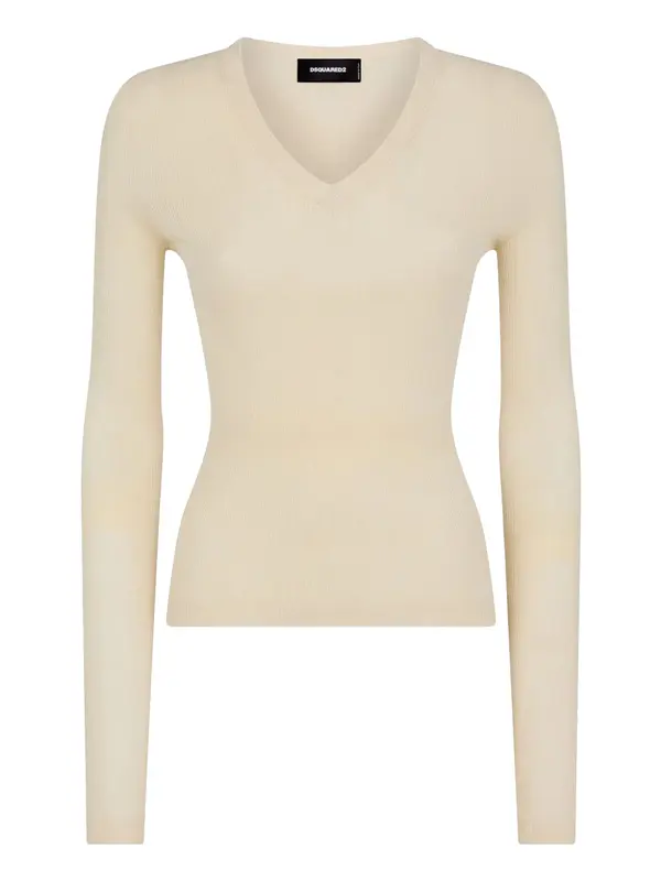 Dsquared2 Slim-cut Ribbed-knit Jumper - Neutrals