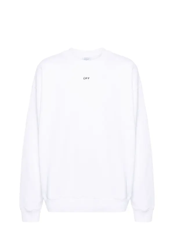 Off-White Embroidered-logo Cotton Sweatshirt - White