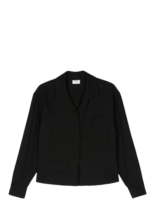 Filippa K Crepe Cropped Lyocell Shirt - Black