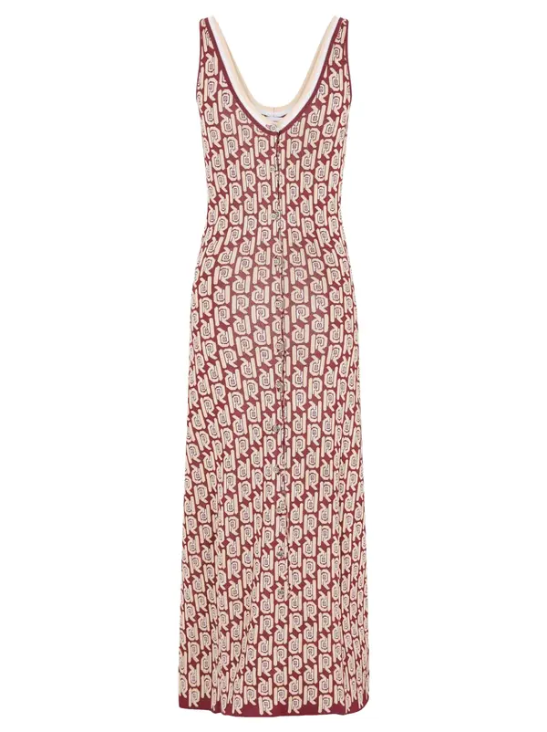 Rabanne Monogram-pattern Midi Dress - Brown