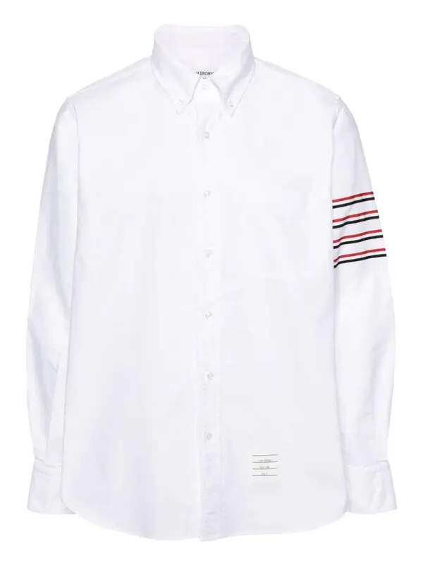 Thom Browne 4-bar Long-sleeve Cotton Shirt - White