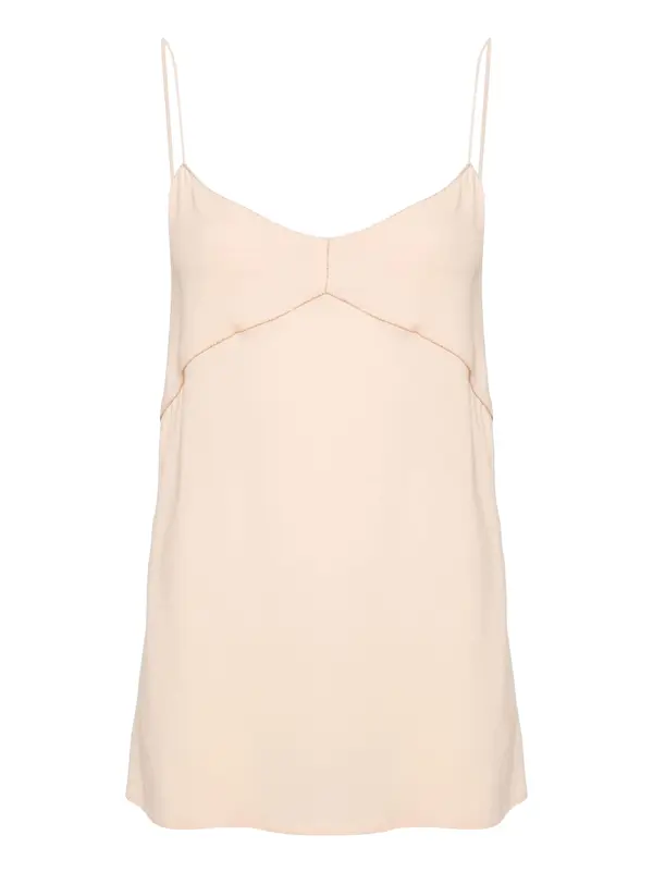 Fabiana Filippi Beaded-trim Crepe Tank Top - Neutrals