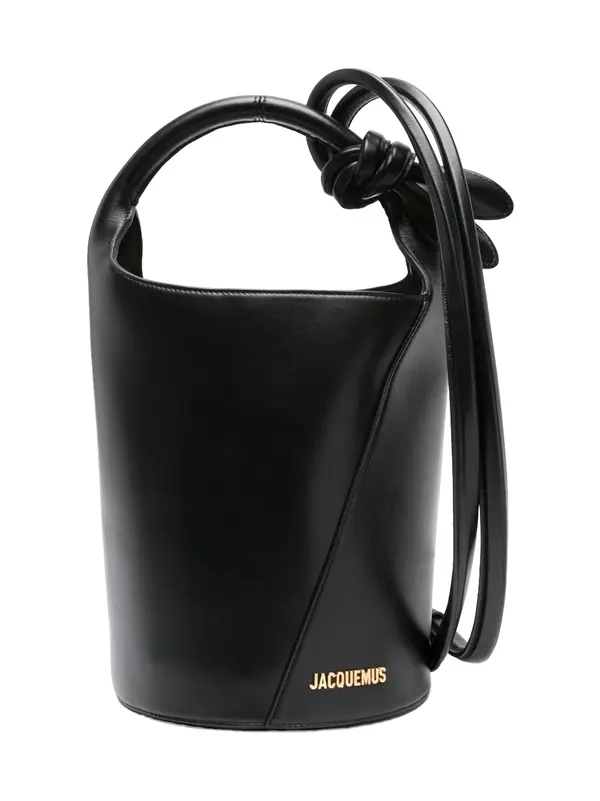 Jacquemus Le Petit Tourni Leather Bucket Bag - Black