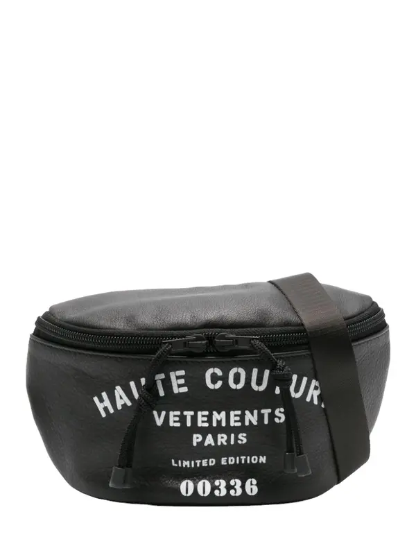 Vetements Logo-print Leather Belt Bag - Black