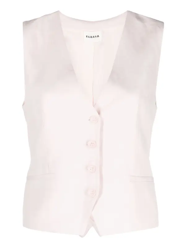 P.a.r.o.s.h V-neck Tailored Waistcoat - Pink