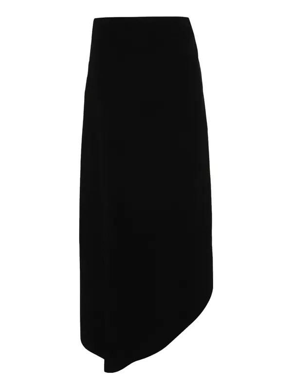 Gauge81 Ribbed Asymmetric Skirt - Black