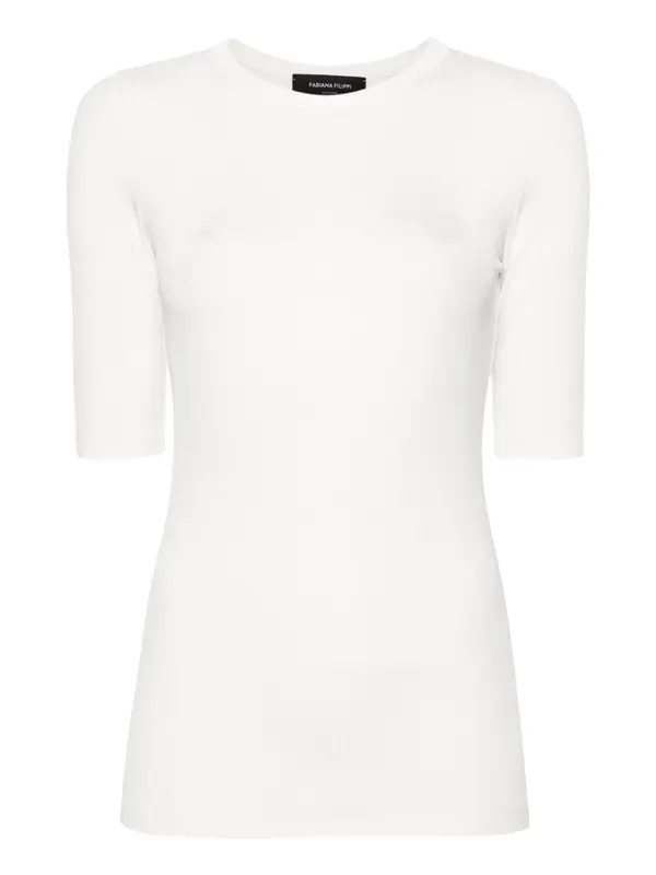 Fabiana Filippi Cut-out Fine-ribbed Top - White