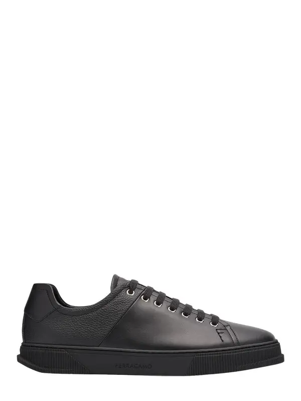 FERRAGAMO Clayton Leather Low-top Sneakers - Black