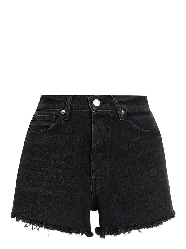 EB DENIM Frayed Denim Shorts - Black
