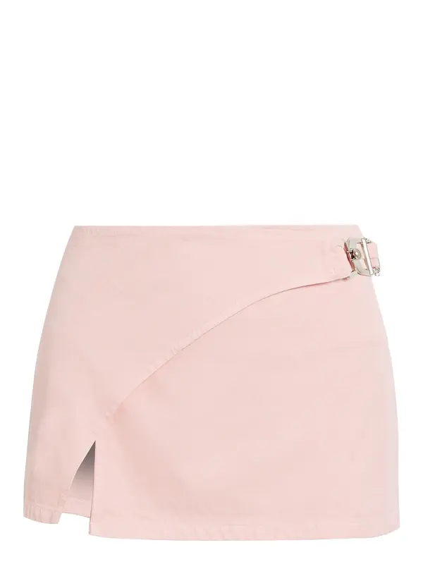 EB DENIM Cotton-twill Mini Wrap Skirt - Baby Pink