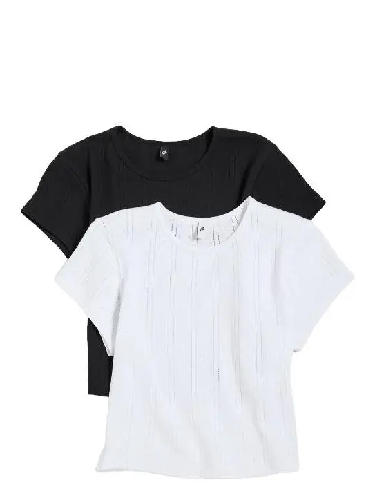 COUCOU The Baby Tee 2-pack - White/black