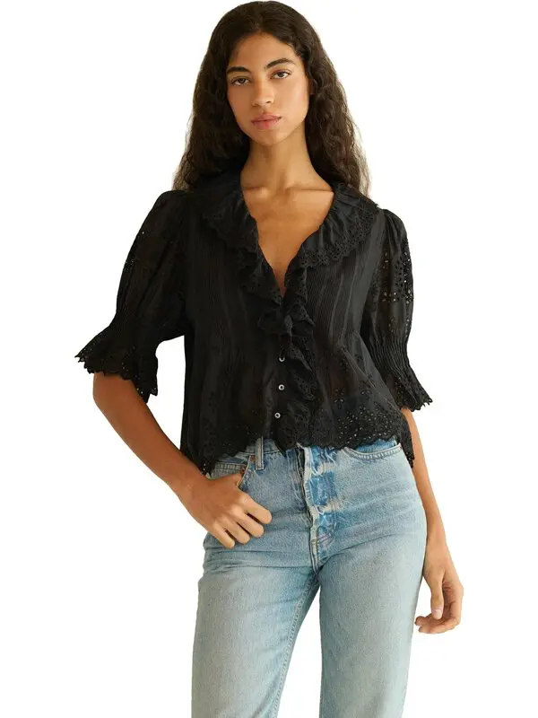 DÔEN Henri Top - Black Eyelet
