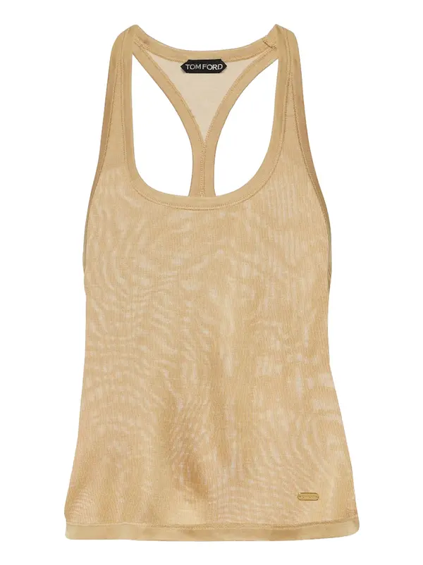 TOM FORD Micro-rib Silk Jersey Tank Top - Yellow