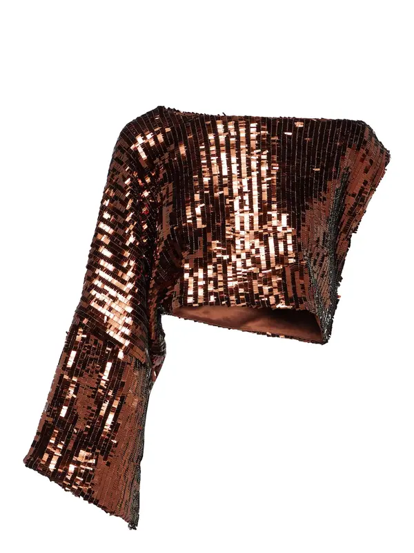 TALLER MARMO Eric Sequined Top - Brown