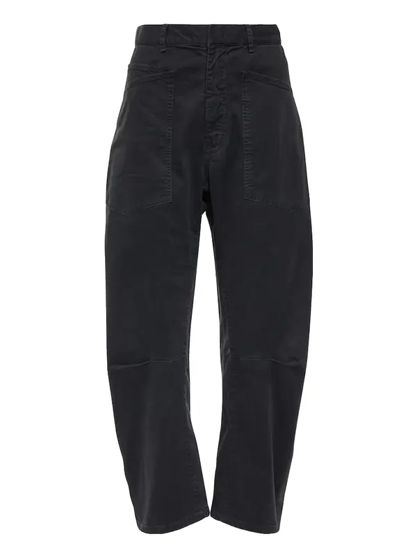 NILI LOTAN Shon Cotton Twill Pants - Black