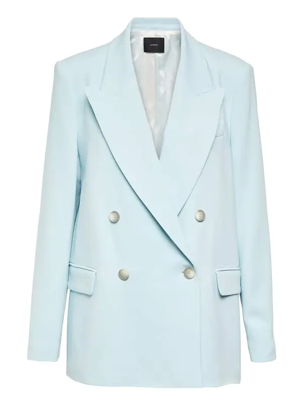 JOSEPH Jaden Double-breasted Cady Blazer - Blue