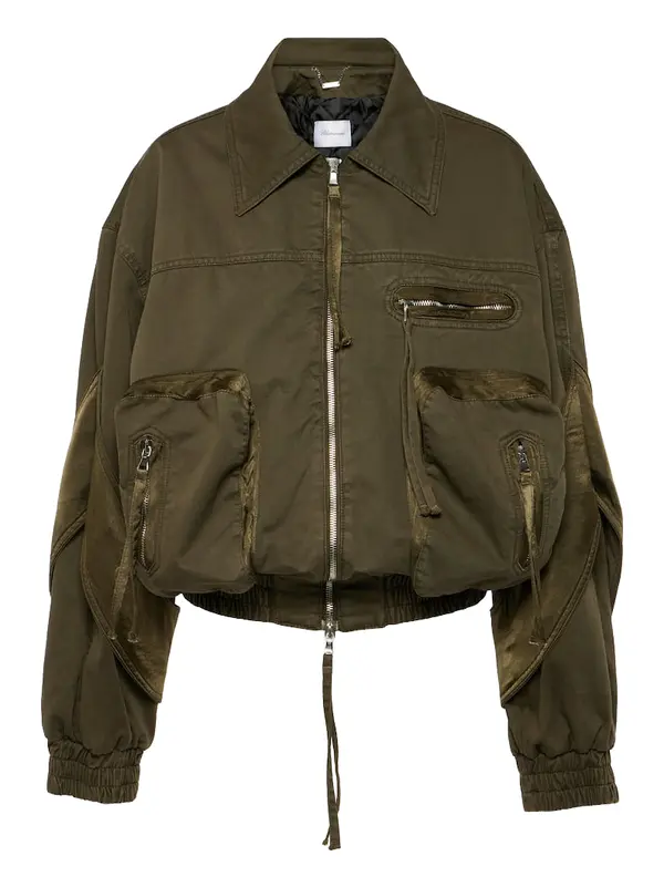 Blumarine Denim Bomber Jacket - Green