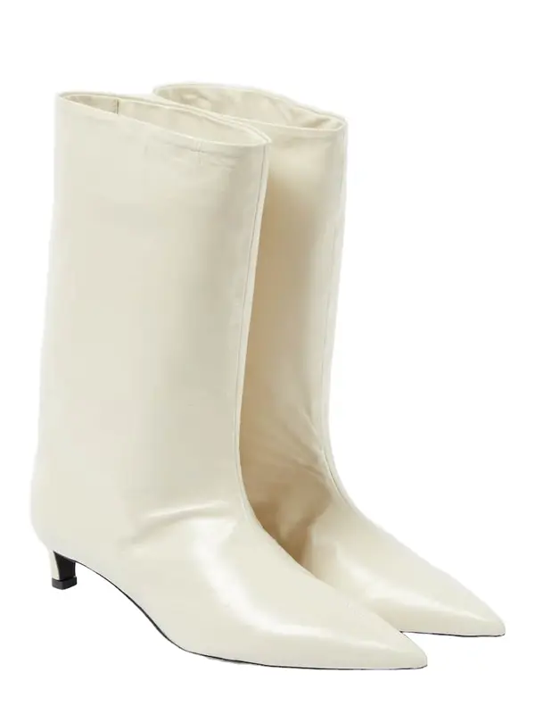 JIL SANDER Leather Boots - White