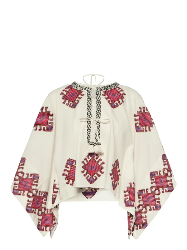 Johanna Ortiz Fringed Cotton Top - Multicoloured