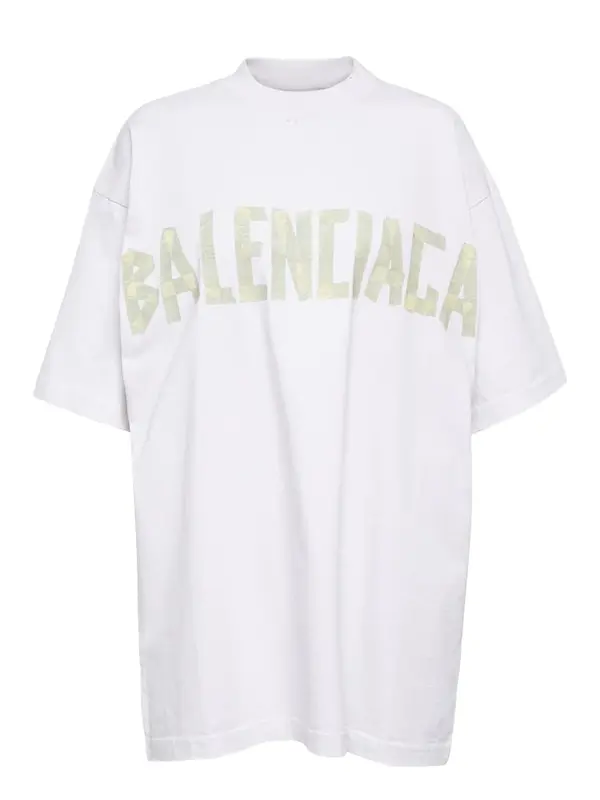 Balenciaga Tape Type Cotton Jersey T-shirt - White