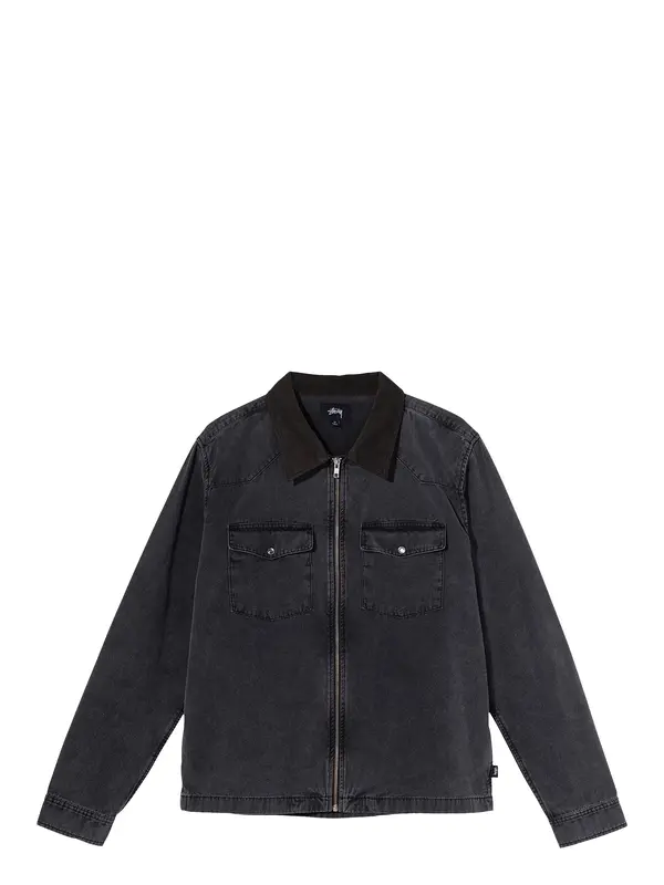 StÜssy Washed Canvas Work Shirt - Black