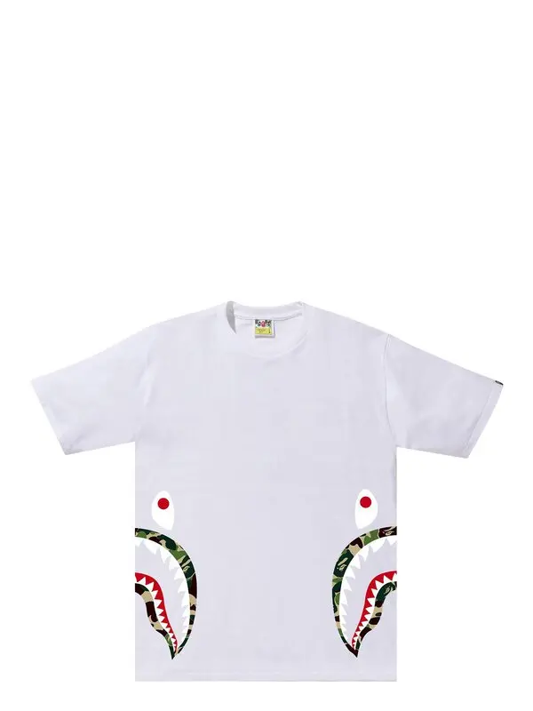 A BATHING APE Abc Camo Side Shark Tee /green - White