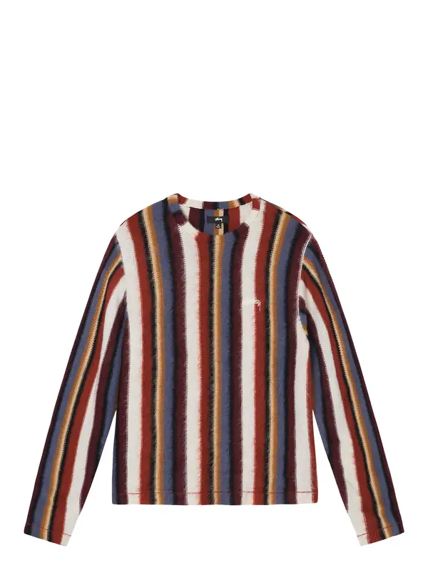 StÜssy Vertical Striped Knit Crew - Orange